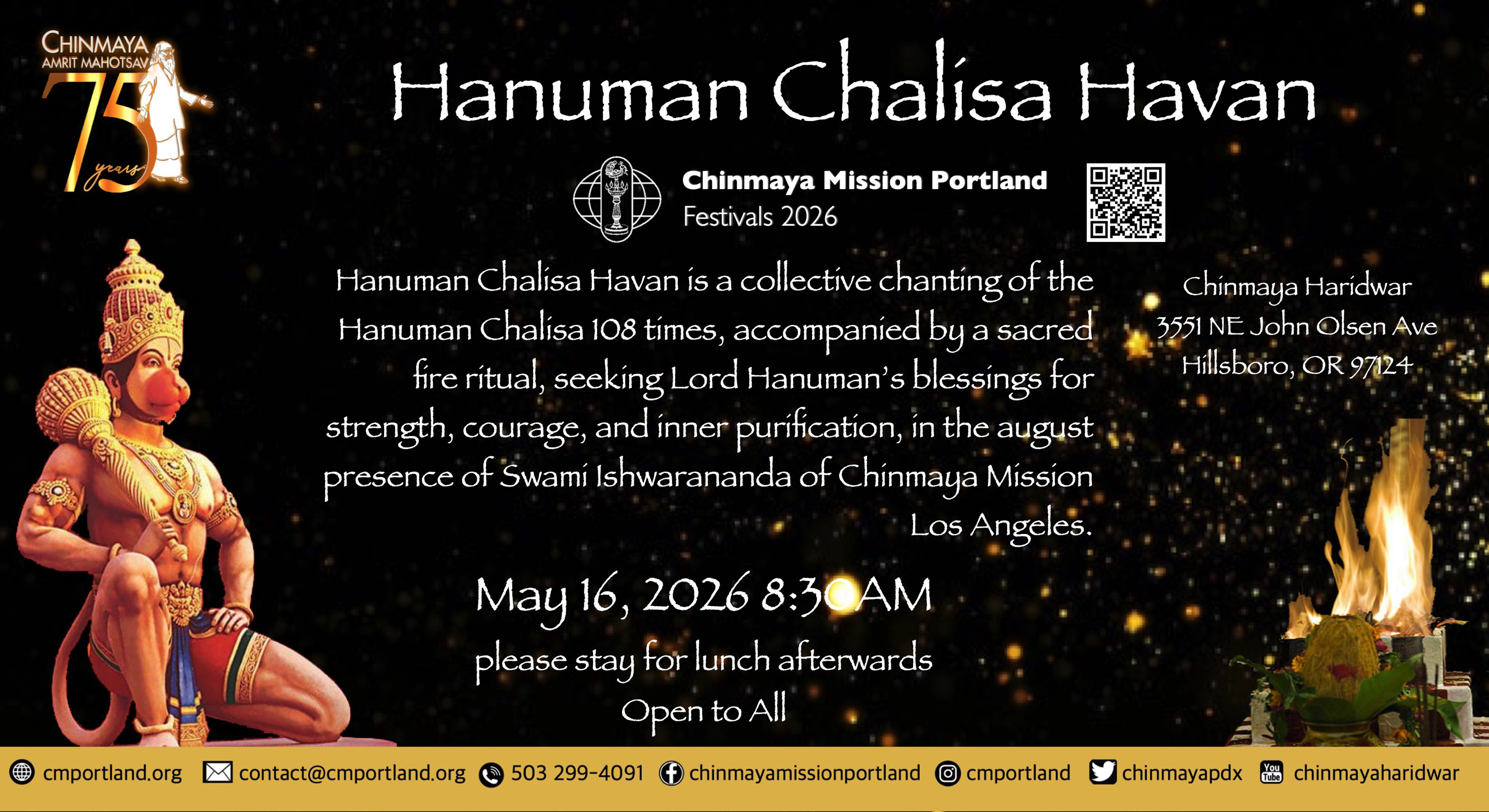 Hanuman Chalisa Havan – May 16, 2026 starting at 8:30AM – Chinmaya ...